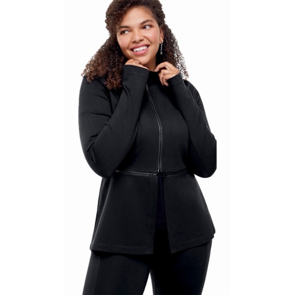 CAbi | Jackets & Coats | Cabi Black Relax Jacket Convertible Zippered ...